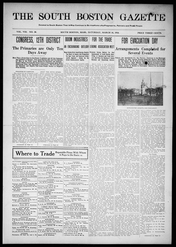 South Boston Gazette. March 14, 1914 - Digital Commonwealth