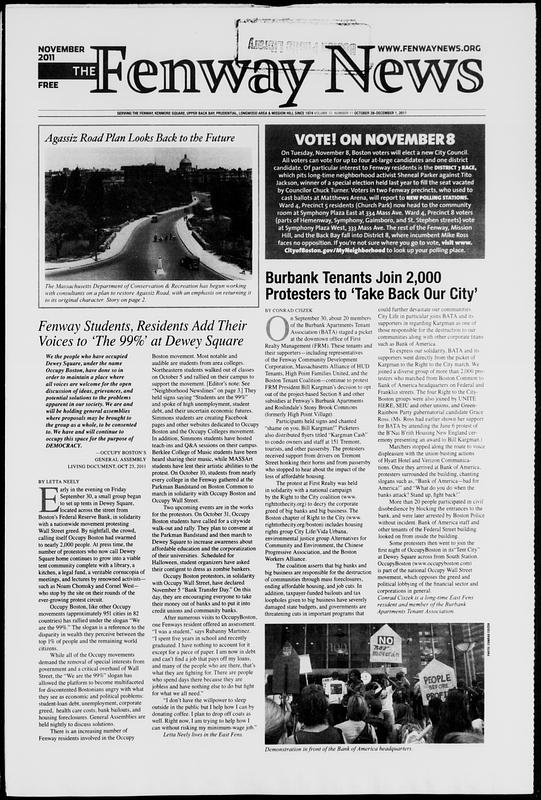 The Fenway News. November 01, 2011 - Digital Commonwealth