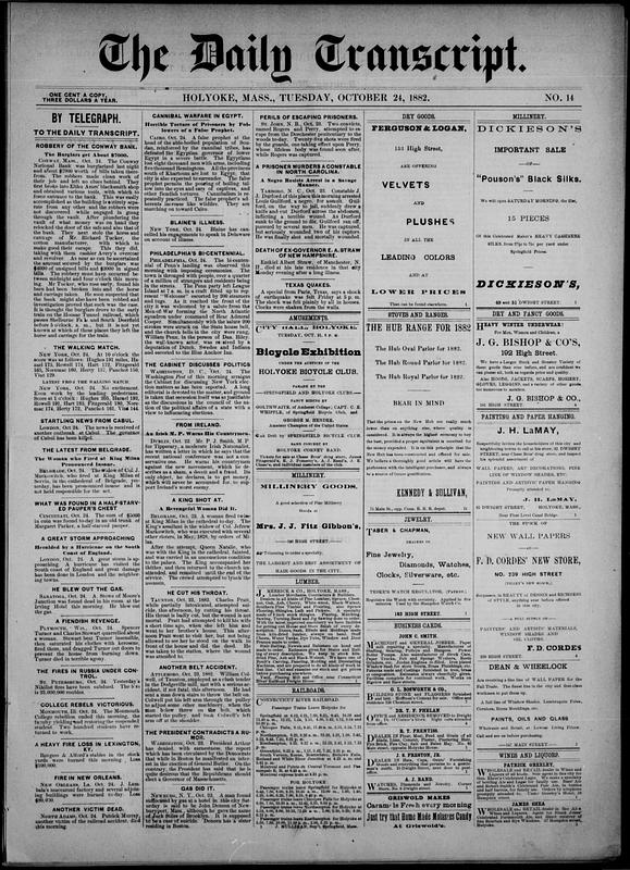 The Daily Transcript. October 24, 1882 - Digital Commonwealth
