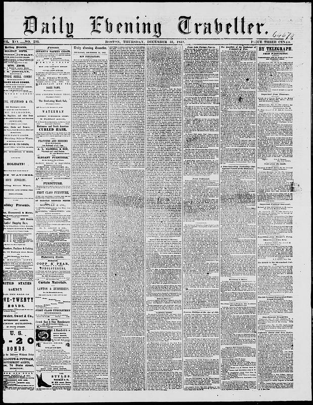 Daily Evening Traveller. December 31, 1863 - Digital Commonwealth