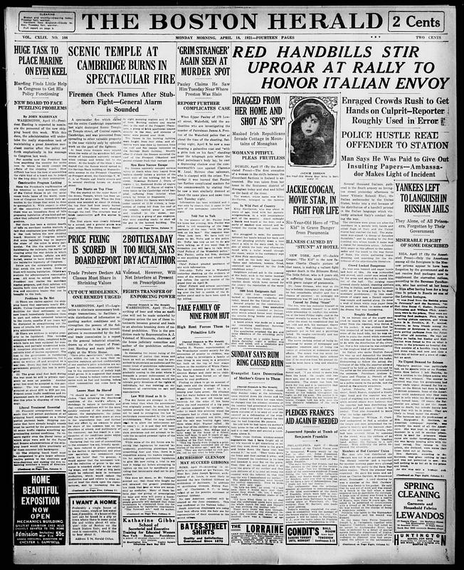 Boston Herald. April 18, 1921 - Digital Commonwealth