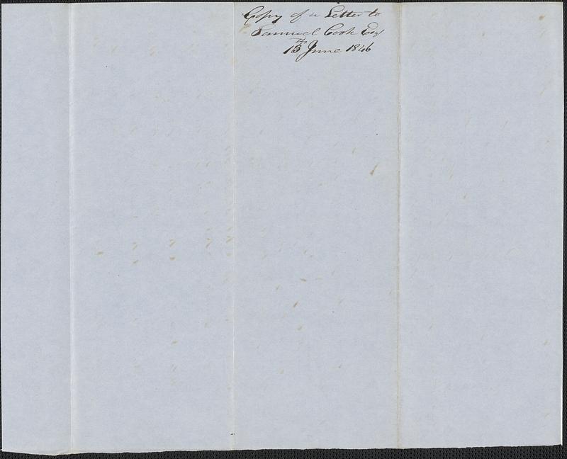 George Coffin to Samuel Cook, 13 June 1846 - Digital Commonwealth