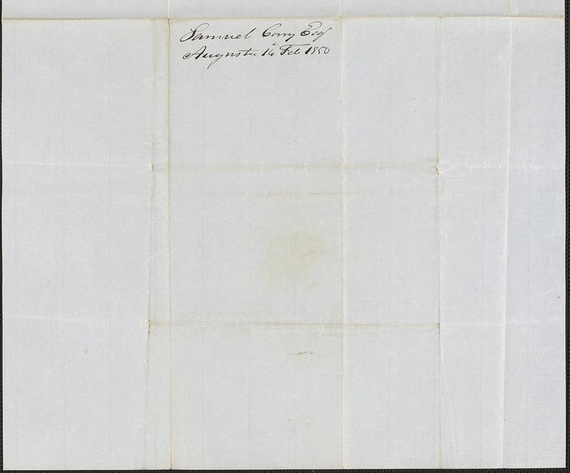 Samuel Cony to George Coffin, 14 February 1850 - Digital Commonwealth
