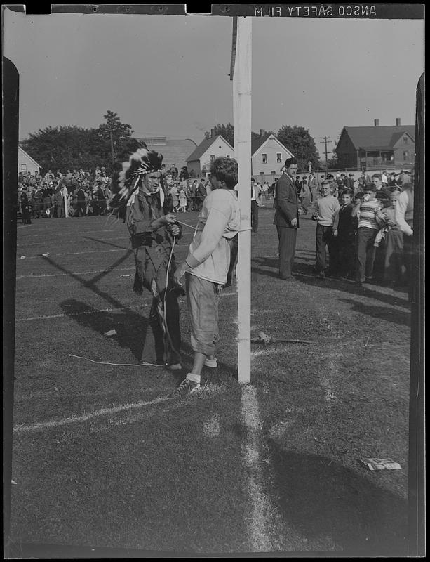 Chief Massasoit at the homecoming football game - Digital Commonwealth