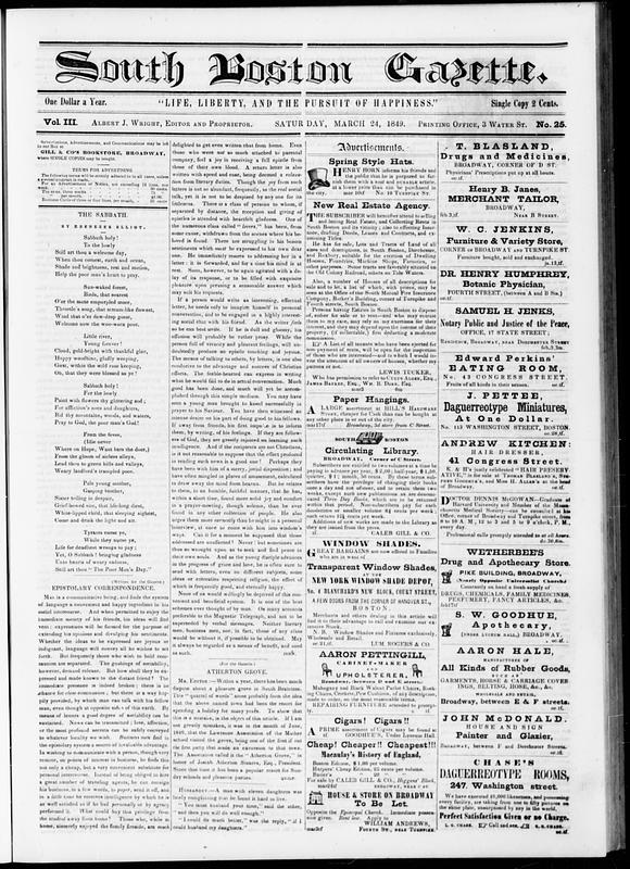 South Boston Gazette, March 24, 1849 - Digital Commonwealth