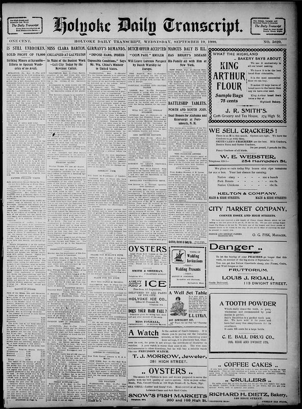 The Holyoke Daily Transcript. September 19, 1900 - Digital Commonwealth