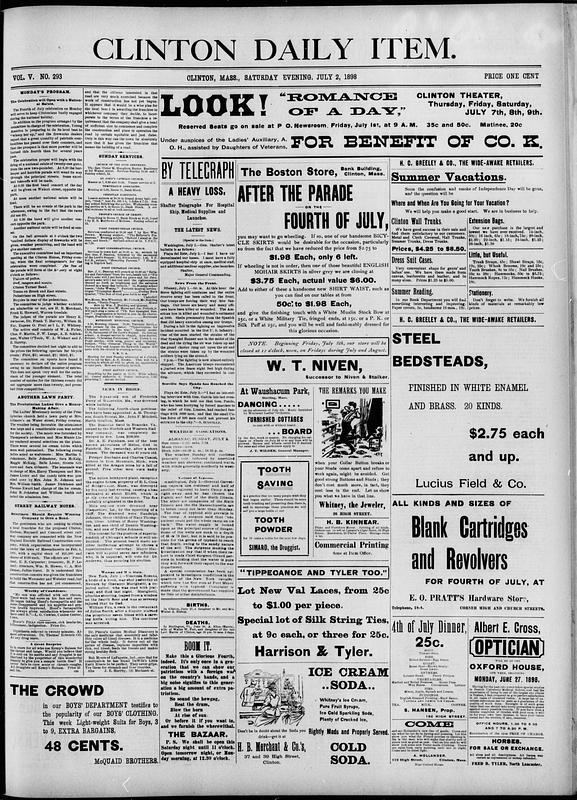 Clinton Daily Item. July 02, 1898 - Digital Commonwealth