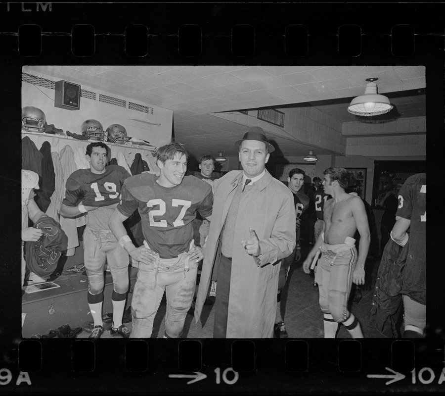 Boston College football player Dave Bennett and coach Joe Yukica ...