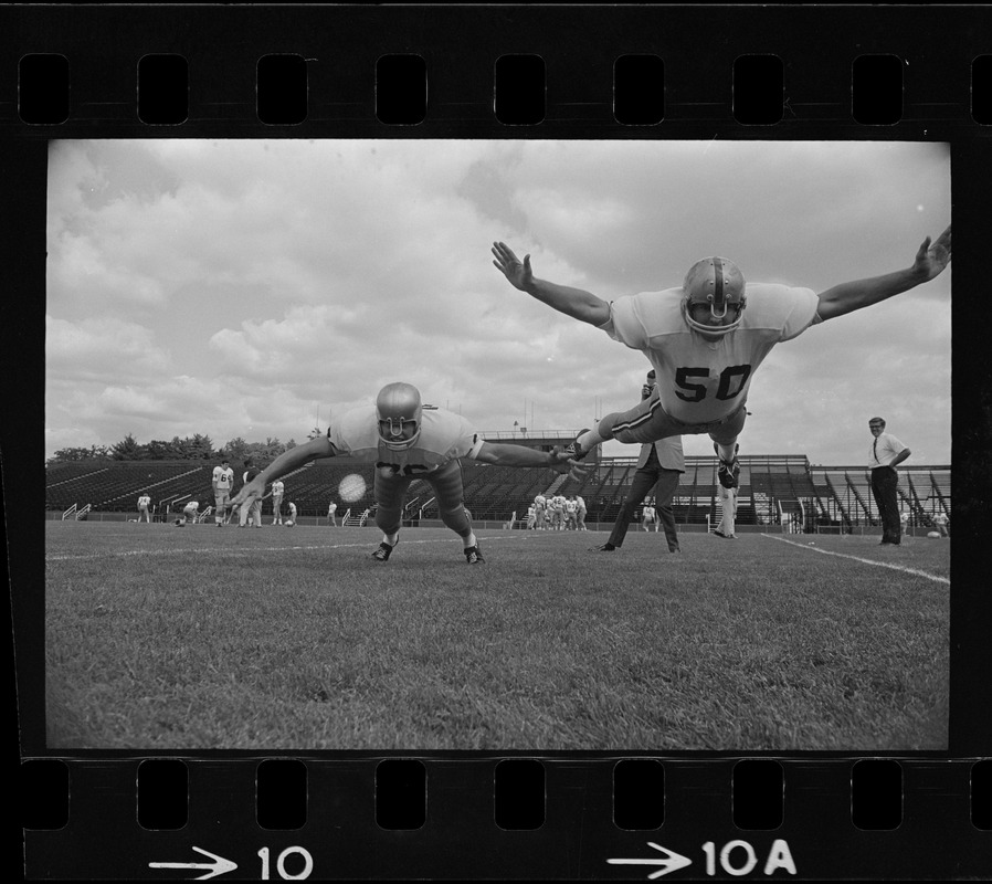 Boston College football players John Fitzgerald and Jim McCool during ...