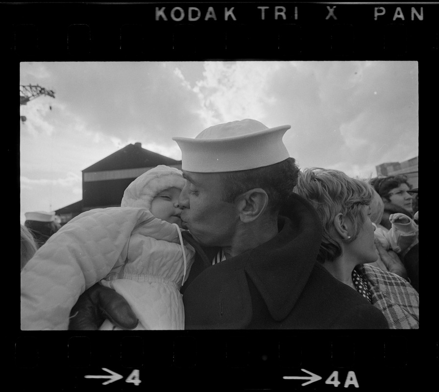 Navy man, Christopher Pires, North Quincy, and baby, Tony - Digital Commonwealth