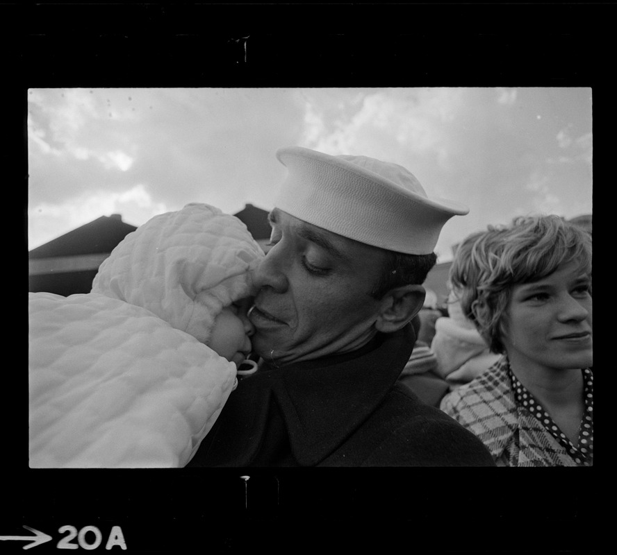 Navy man, Christopher Pires, North Quincy, and baby, Tony - Digital Commonwealth