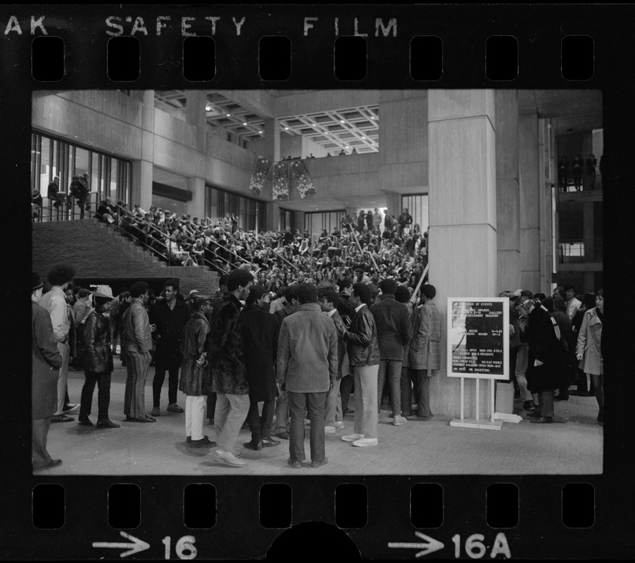 Demonstration by Boston high school students at City Hall - Digital Commonwealth