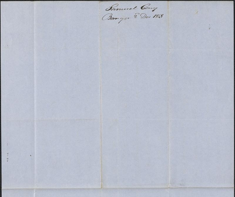 Samuel Cony to George Coffin, 2 December 1848 - Digital Commonwealth