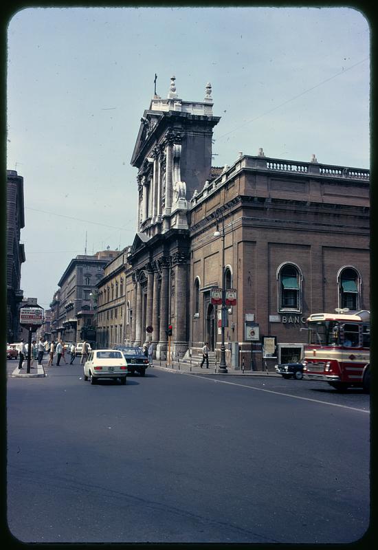 Oblique view from street of Church of Santa Susanna, Rome, Italy ...