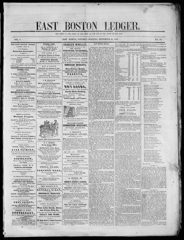 East Boston Ledger, September 29, 1849 - Digital Commonwealth