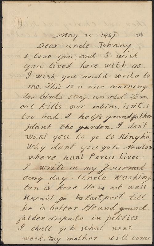 Letter from Zadoc Long III to John D. Long, May 25, 1867 - Digital ...