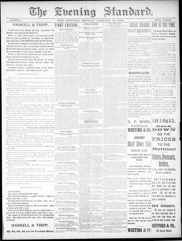 Evening Standard. January 13, 1890 - Digital Commonwealth
