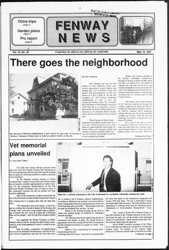The Fenway News. May 14, 1987 - Digital Commonwealth