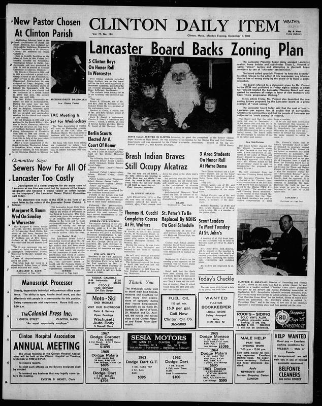 Clinton Daily Item. December 01, 1969 - Digital Commonwealth