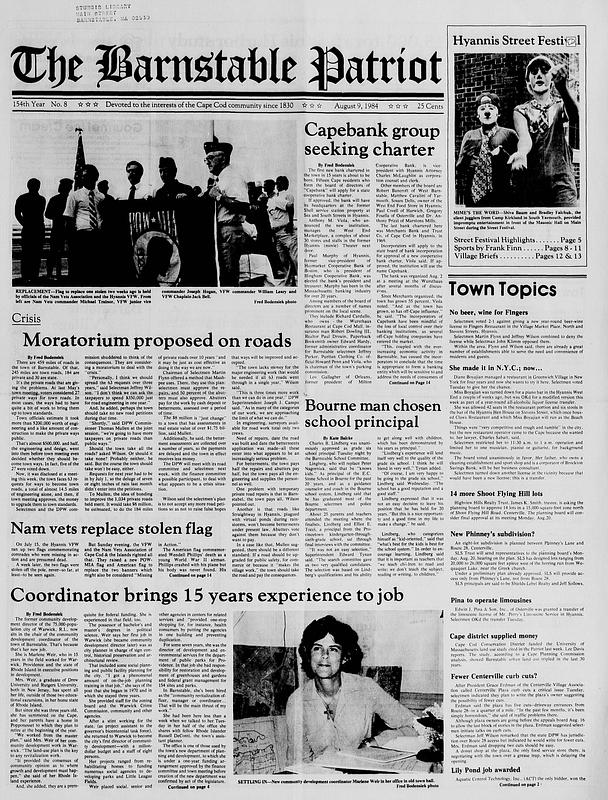 Barnstable Patriot. August 09, 1984 - Digital Commonwealth