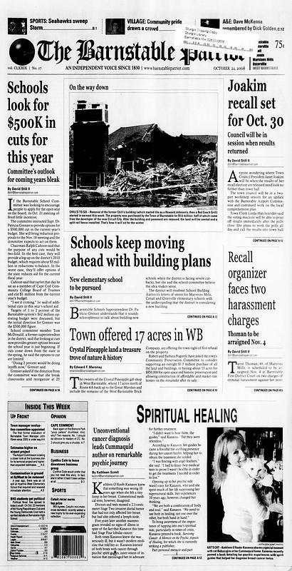 Barnstable Patriot. October 24, 2008 - Digital Commonwealth