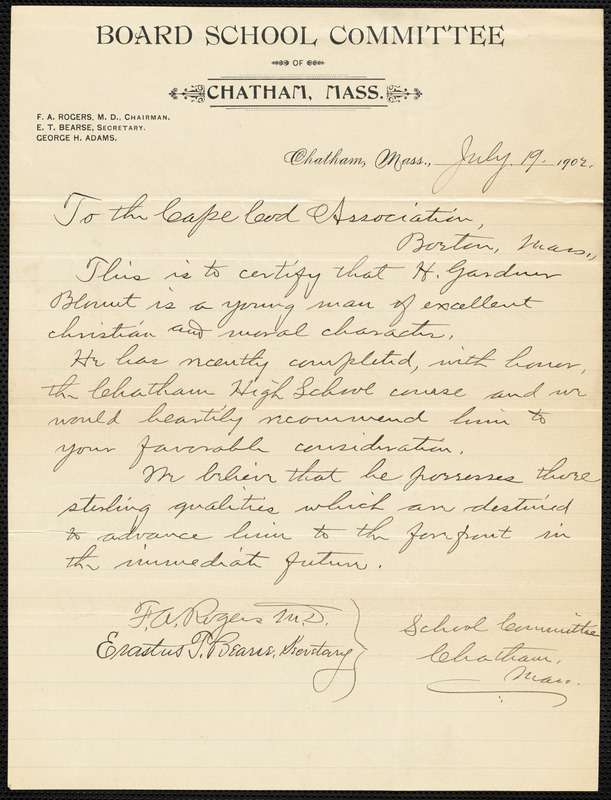 Blount, Henry G., 1902-1912 - Digital Commonwealth