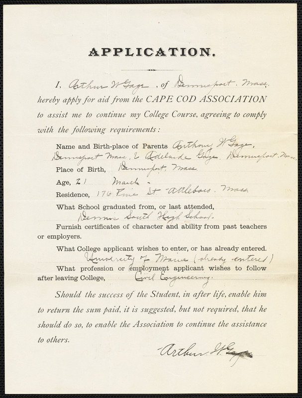 Gage, Arthur, 1902-1903 - Digital Commonwealth