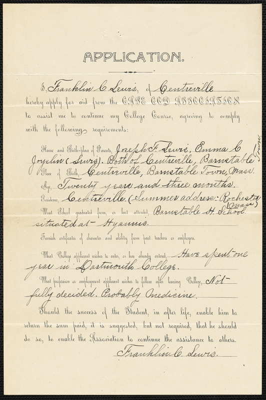 Lewis, Franklin, 1897-1899 - Digital Commonwealth
