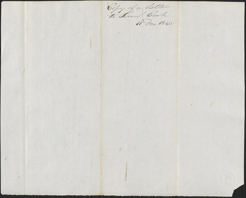 George Coffin to Samuel Cook, 11 December 1840 - Digital Commonwealth