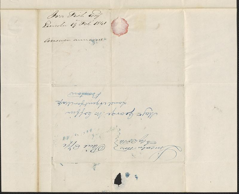 Ira Fish to George Coffin, 19 February 1841 - Digital Commonwealth