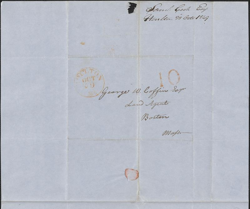 Samuel Cook to George Coffin, 28 October 1849 - Digital Commonwealth