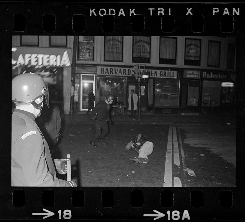 Harvard Square anti-war riot: Police assault demonstrators, Cambridge ...