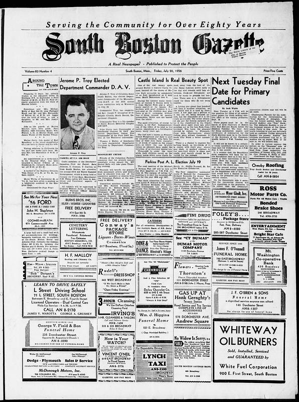 South Boston Gazette. July 20, 1956 - Digital Commonwealth