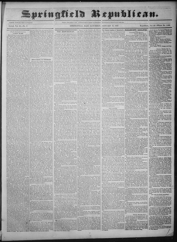 Springfield Republican. January 16, 1847 - Digital Commonwealth