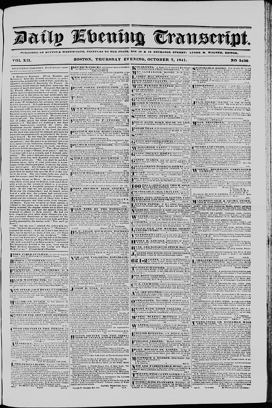 Daily Evening Transcript. October 07, 1841 - Digital Commonwealth