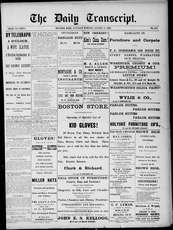 The Daily Transcript. October 27, 1888 - Digital Commonwealth