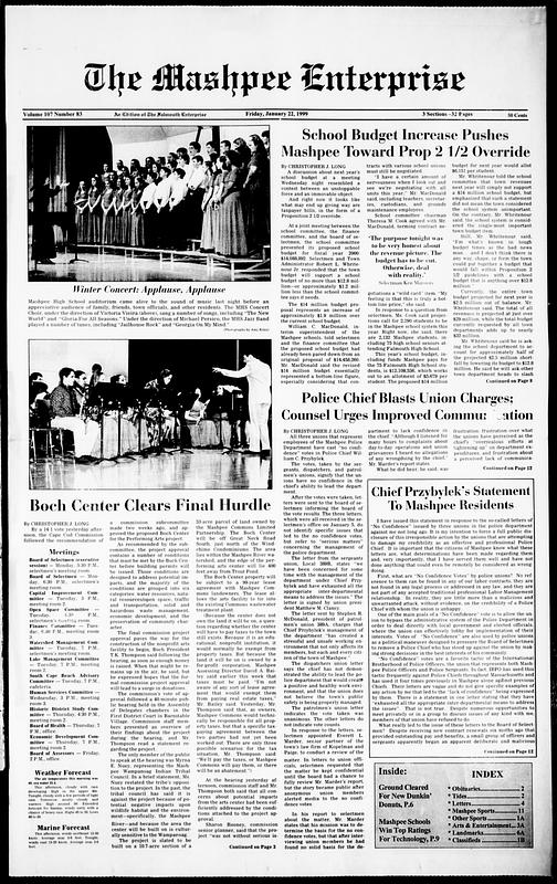 The Mashpee Enterprise. January 22, 1999 - Digital Commonwealth
