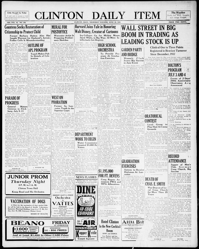Clinton Daily Item. June 23, 1938 - Digital Commonwealth