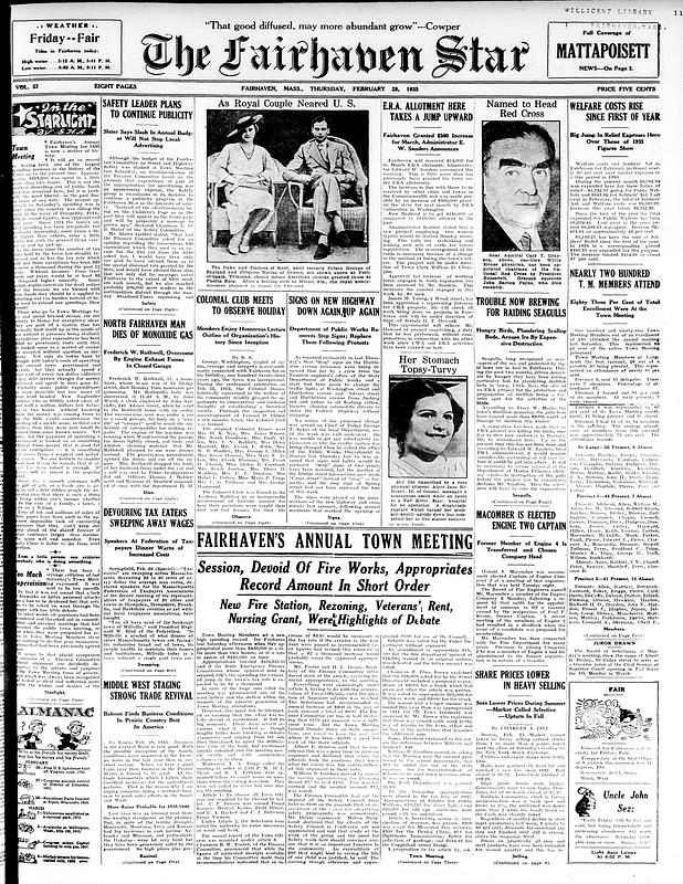 The Fairhaven Star. February 28, 1935 - Digital Commonwealth