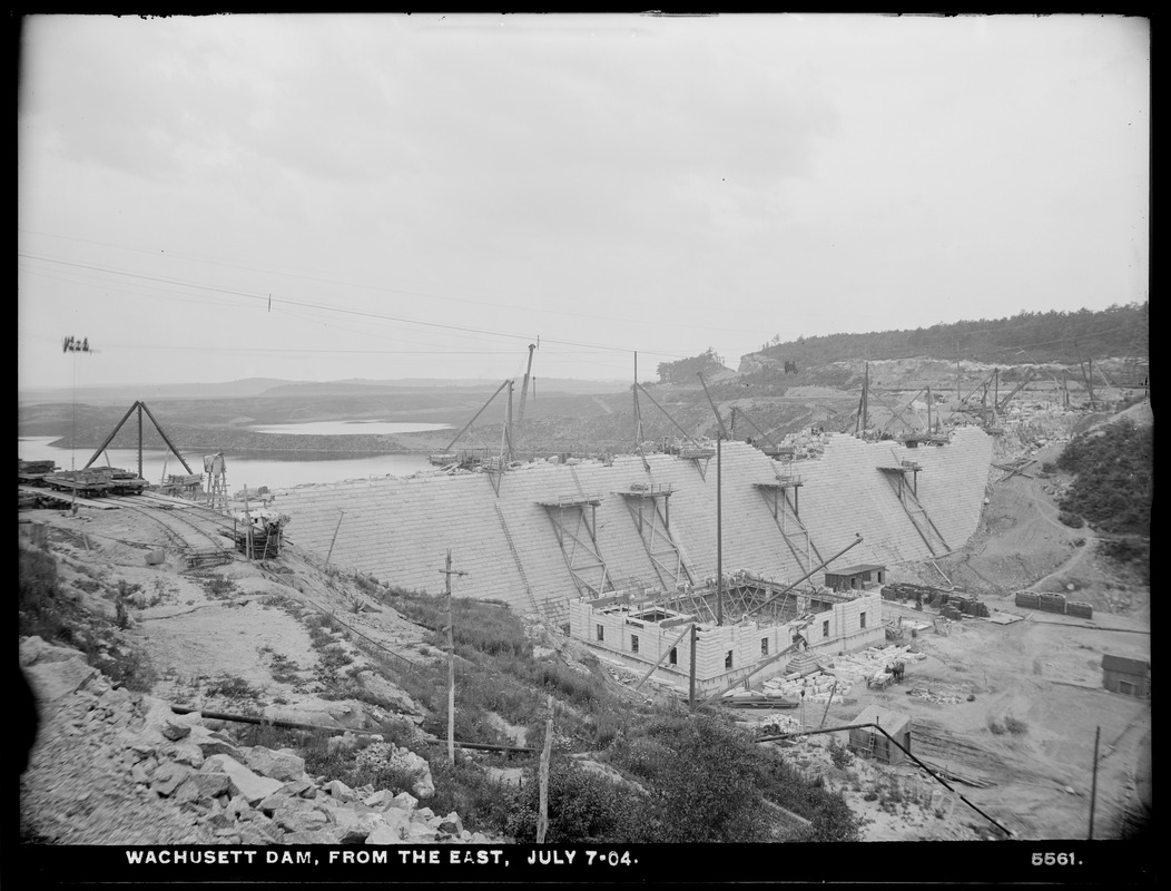 Wachusett Dam, from the east, Clinton, Mass., Jul. 5, 1904 - Digital ...