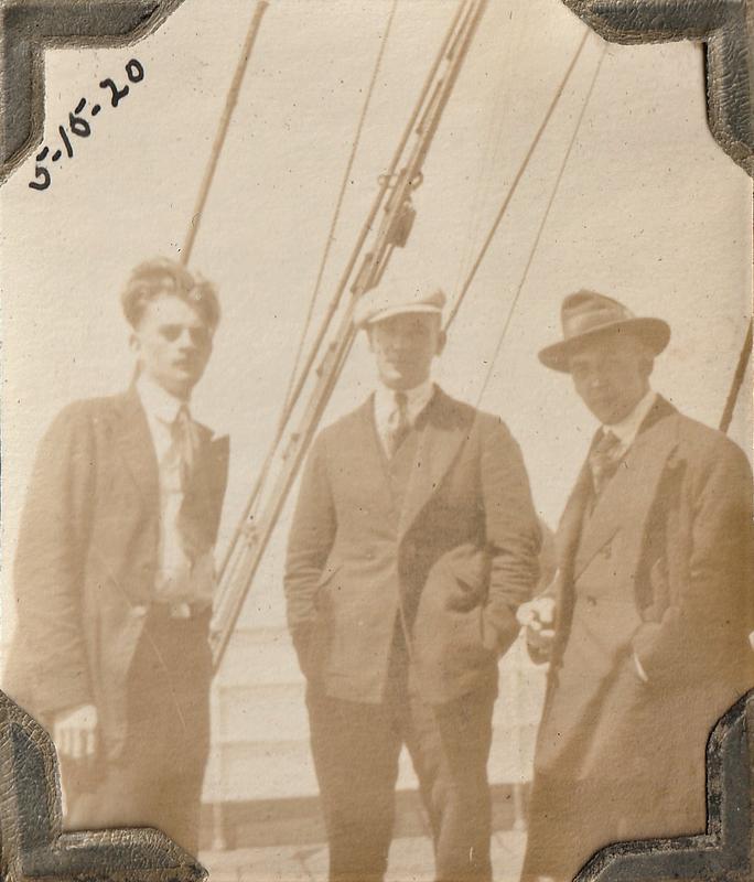 Arthur D. Graham, Albert T. Chase, and unidentified man on steamer ...