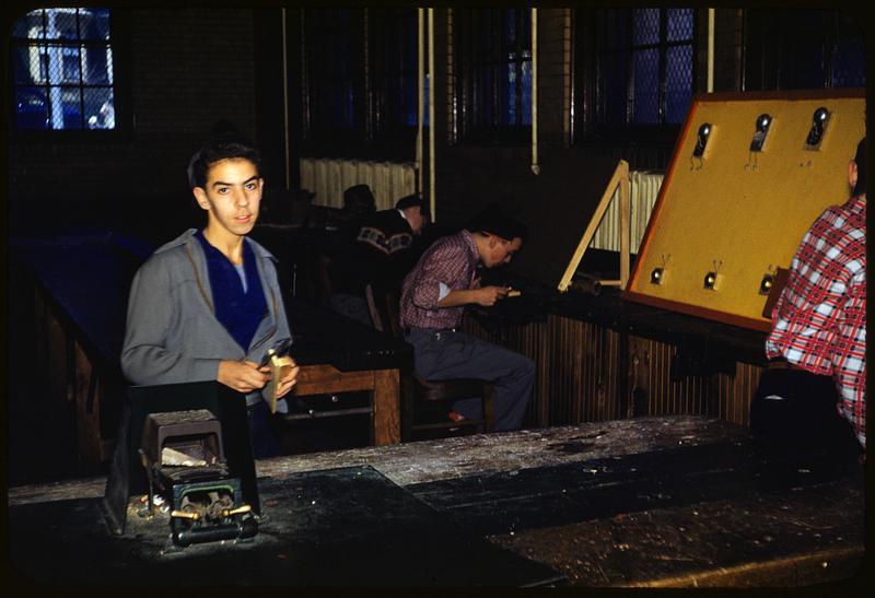 Boys in shop, 3 grade, Southern Junior High - Digital Commonwealth
