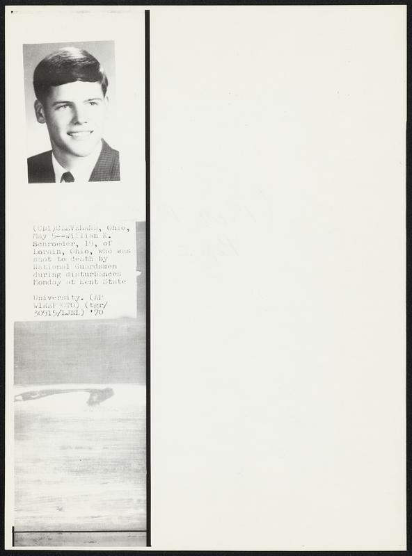 William K. Schroeder, 19, of Lorain, Ohio, who was shot to death by ...