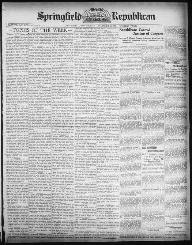 Springfield Weekly Republican - Digital Commonwealth