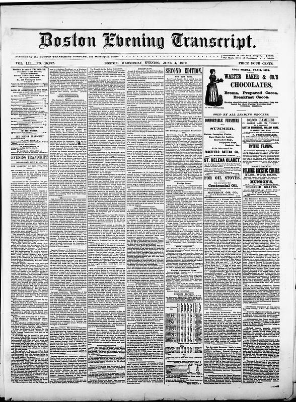 Boston Evening Transcript. June 04, 1879 - Digital Commonwealth