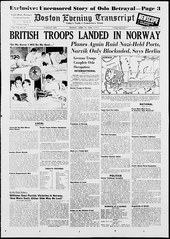 Boston Evening Transcript. April 15, 1940 - Digital Commonwealth