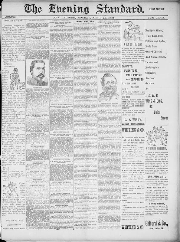 Evening Standard. April 25, 1892 - Digital Commonwealth