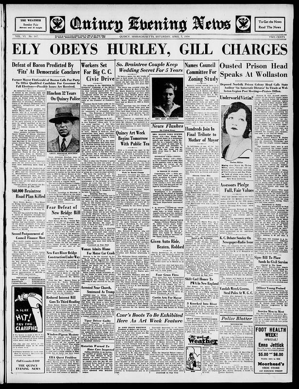 Quincy Evening News. April 07, 1934 - Digital Commonwealth