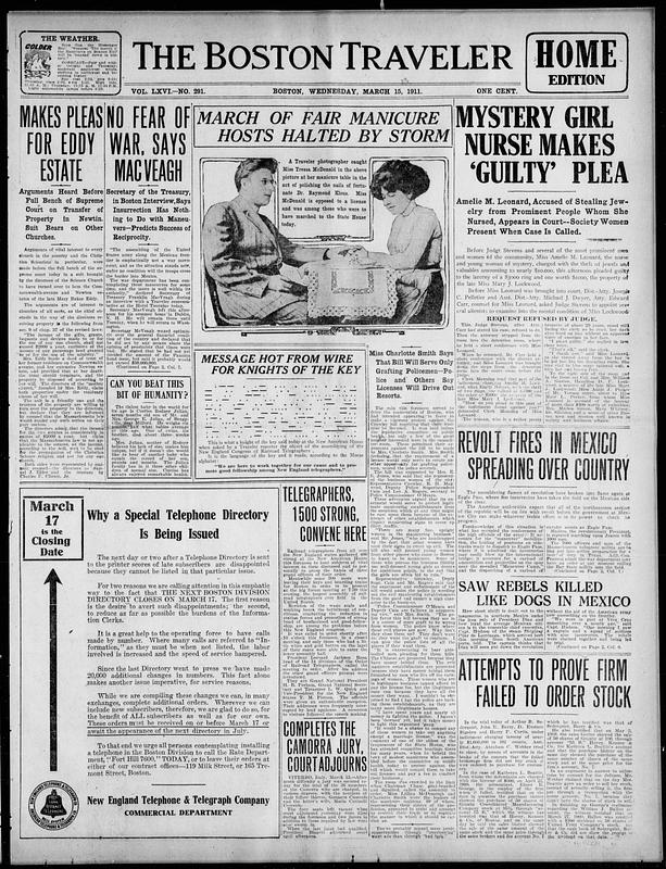 The Boston Traveler. March 15, 1911 - Digital Commonwealth