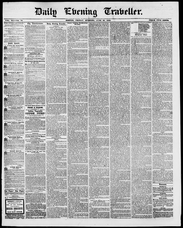 Daily Evening Traveller. June 29, 1855 - Digital Commonwealth